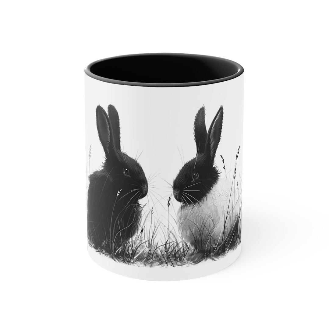 Rabbits Mug Coffee Mug Tea Cup Cute Pets Animals Present Gift Birthday ...