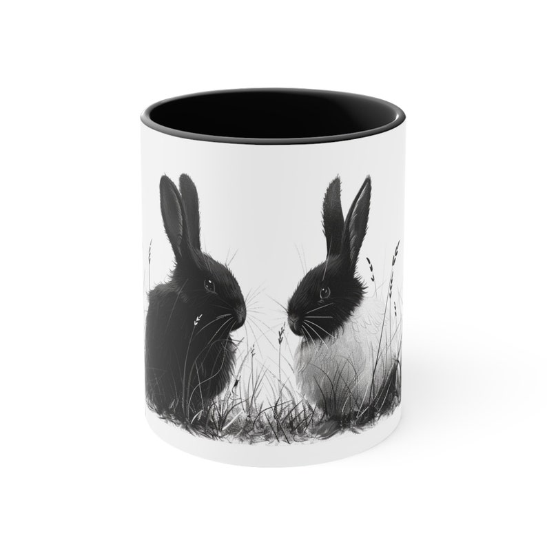 Rabbits Mug Coffee Mug Tea Cup Cute Pets Animals Present Gift Birthday ...