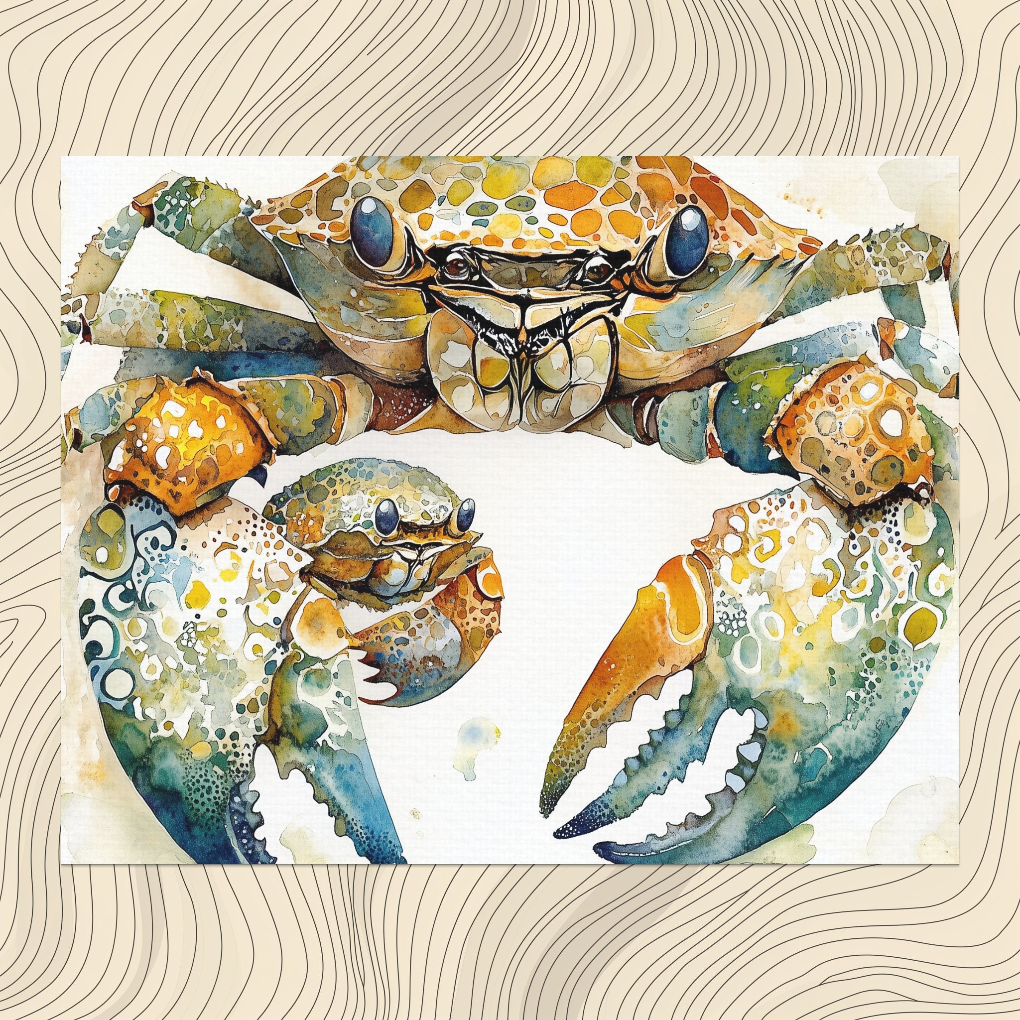 Crab Canvas Wall Art Majestic Ocean Marine Life Artwork Baby Gift ...