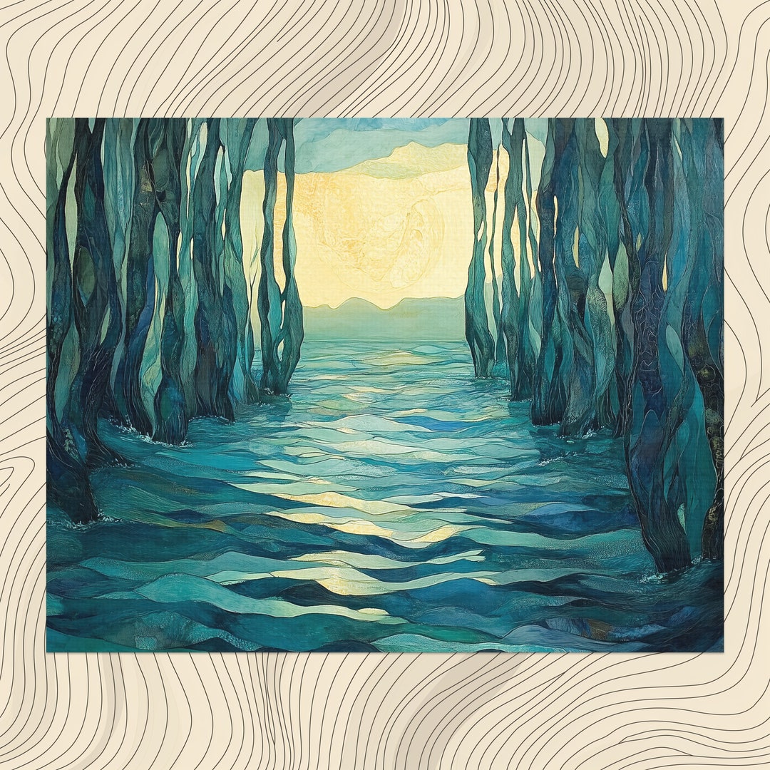 Kelp Forest Canvas Wall Art, Stunning Aquatic Artwork for Living Room ...