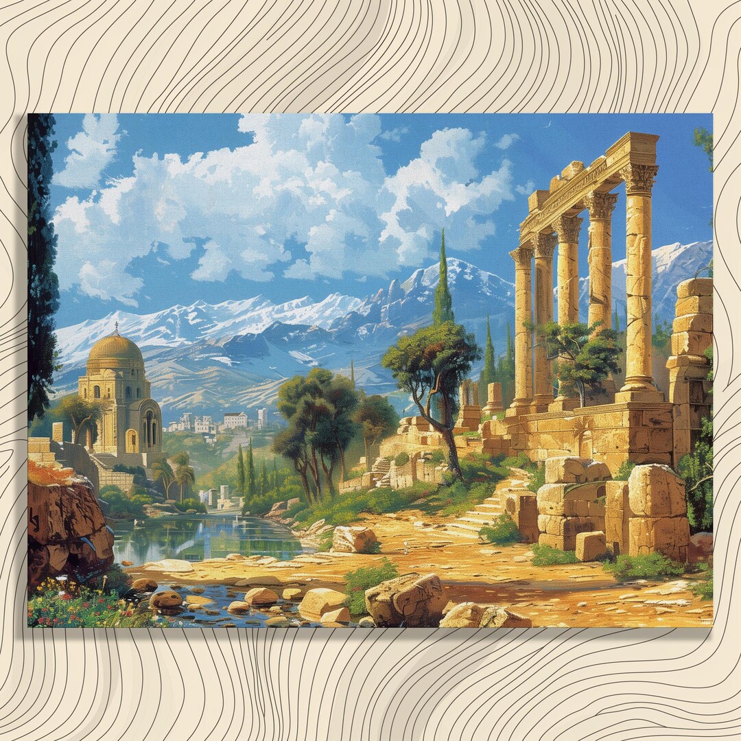 Lebanon Canvas Wall Art Nostalgic, Detailed Artwork, Cinematic, Ancient ...