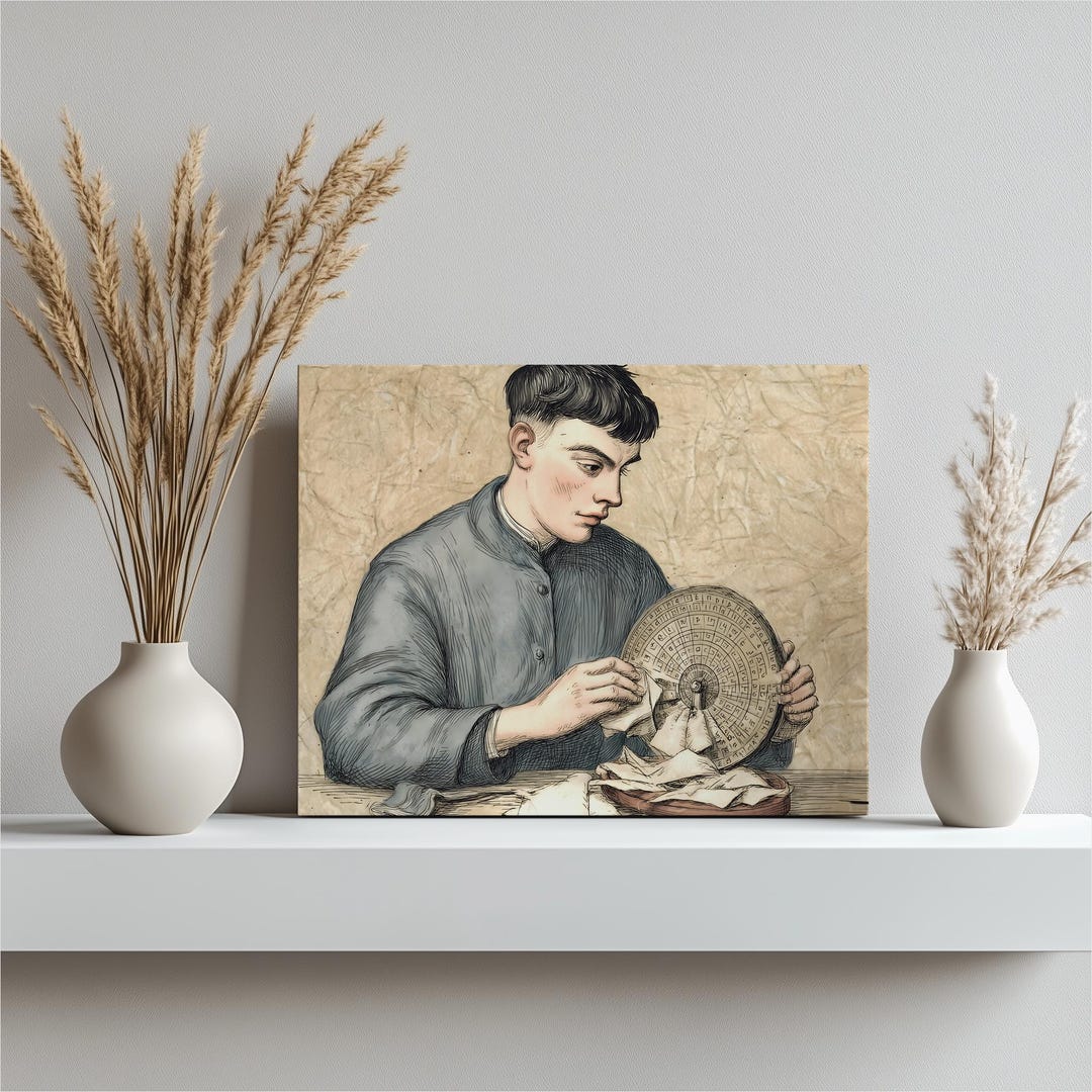 Intriguing Cipher Wheel Canvas Wall Art – Vintage Cipher Wheel ...