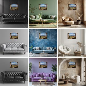 Chile Andes Canvas Wall Art, Oil Painting Print of Snow Capped Peaks ...