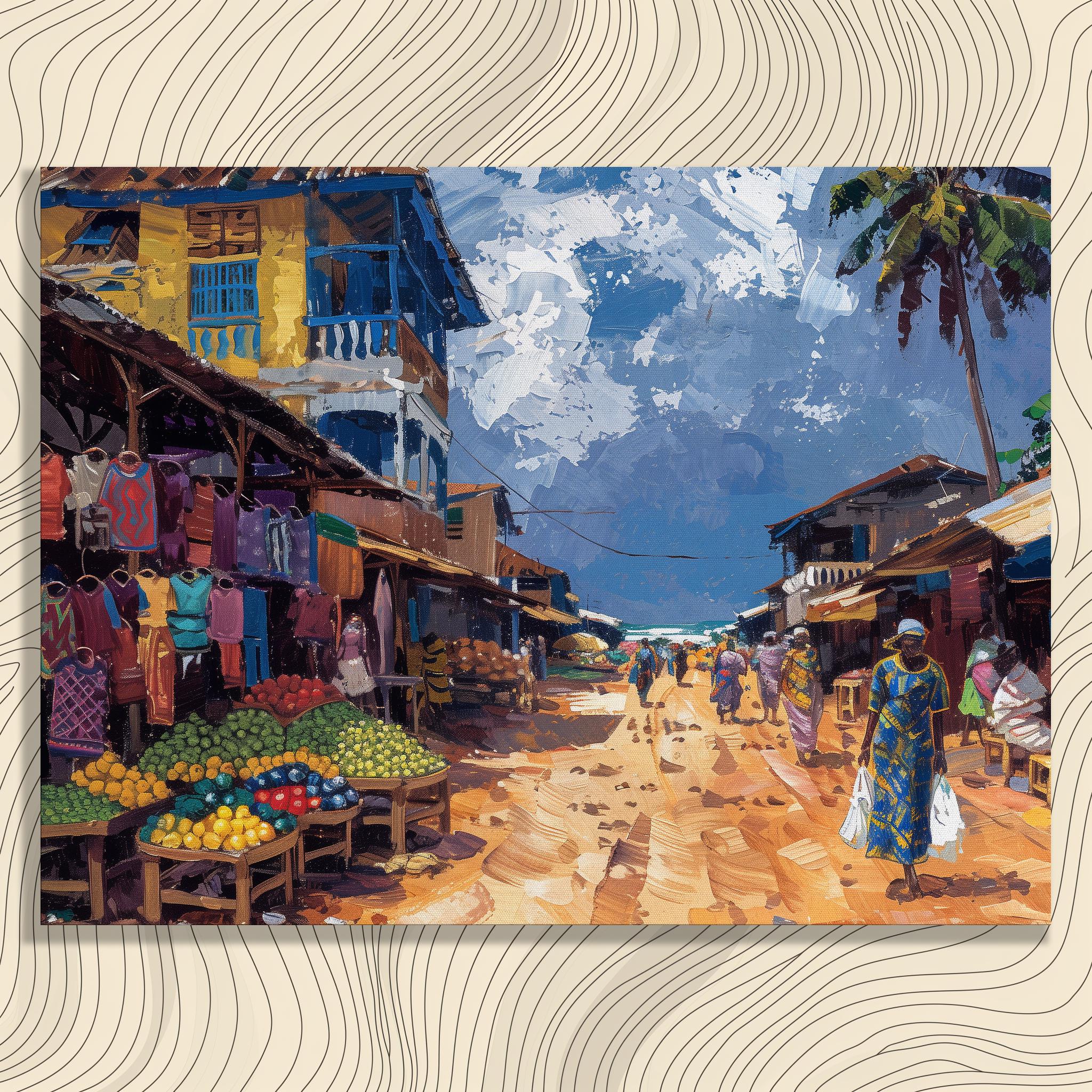 Ghana Canvas Wall Art, High Detail Oil Painting Decor, Kente Cloth ...