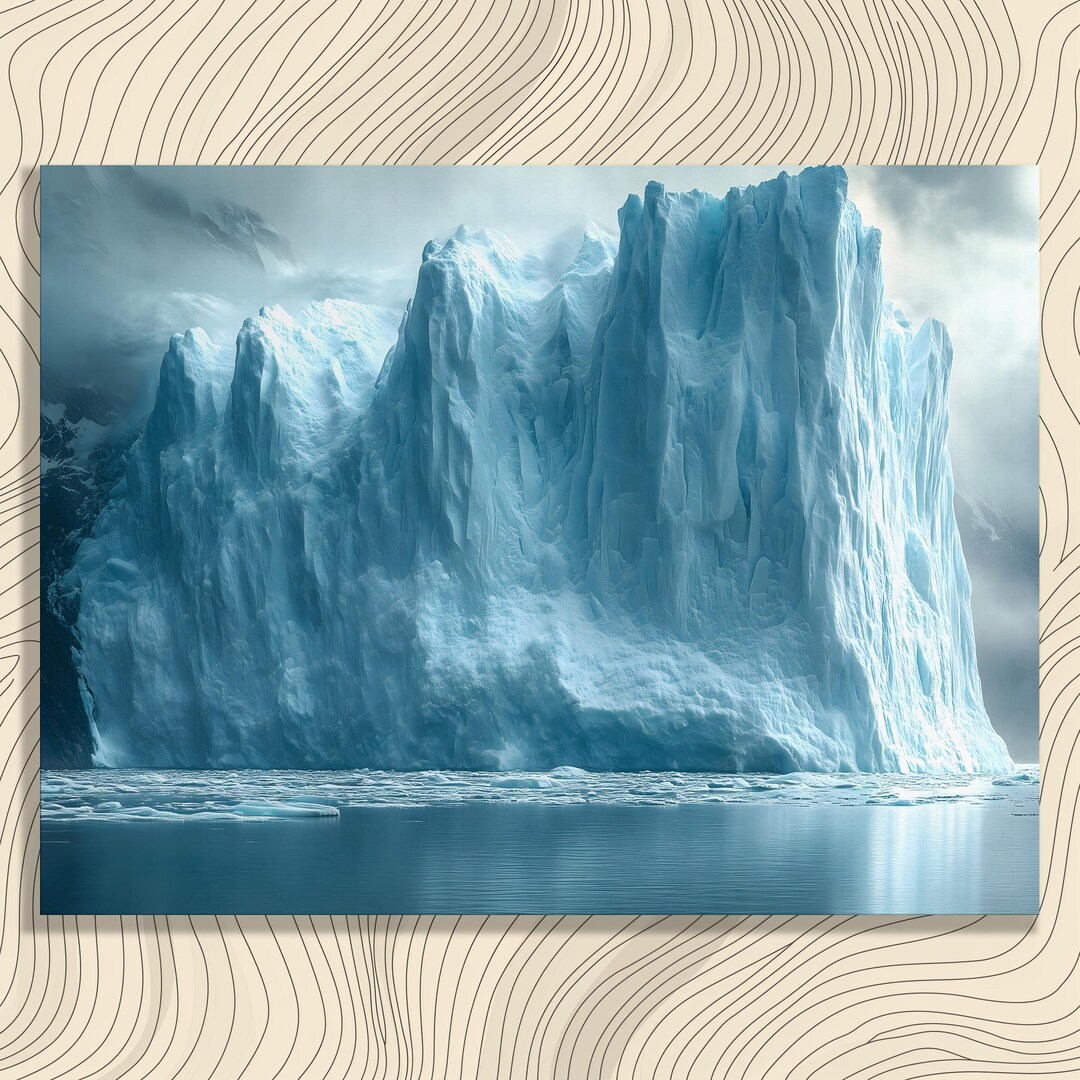 Majestic Iceberg Canvas Wall Art - Modern Glacier Landscape Print ...