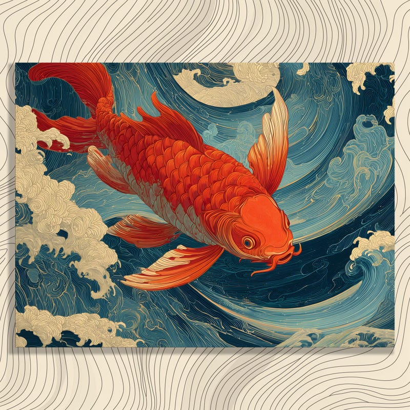 Fish Woodblock Print - Etsy