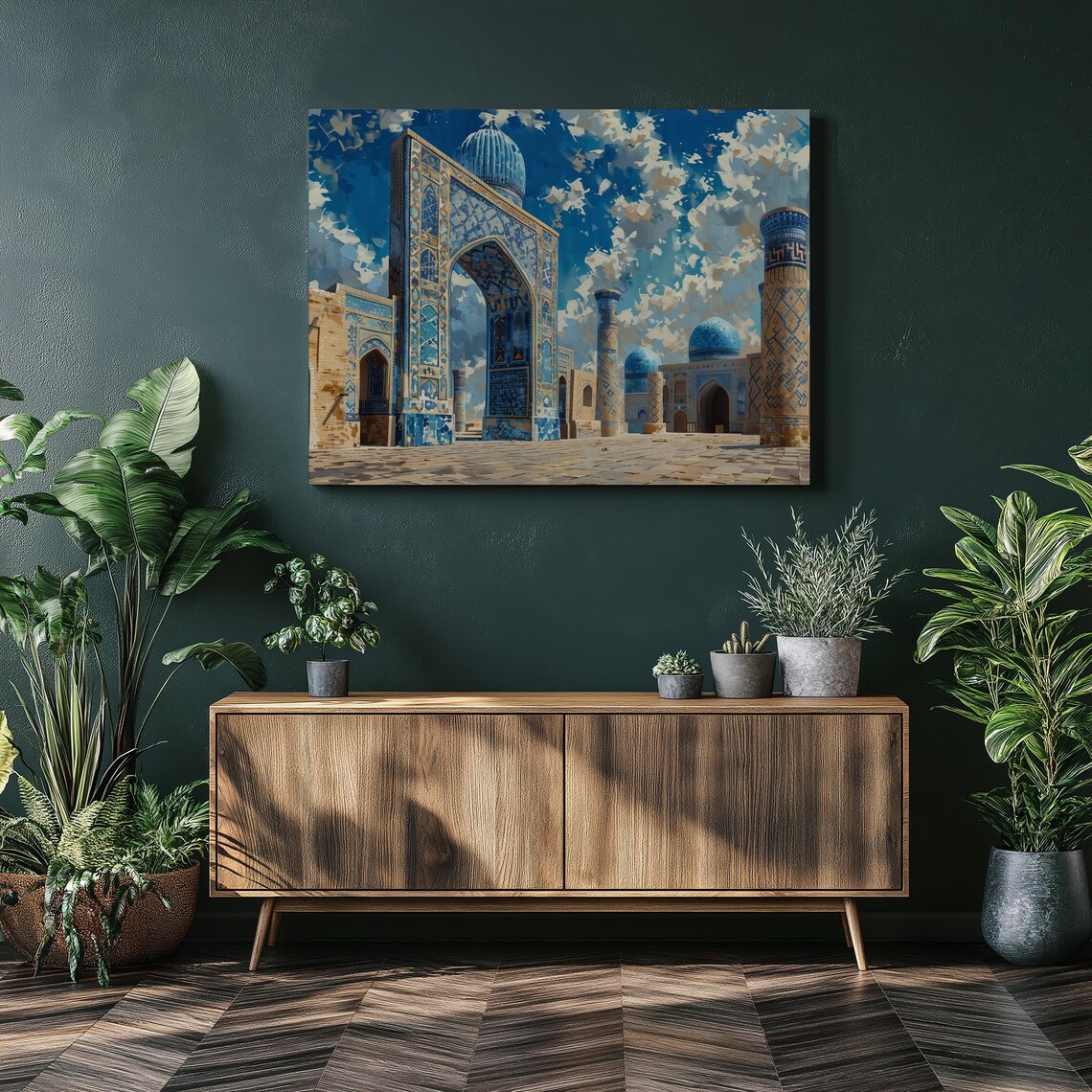Uzbekistan Canvas Wall Art, Hand Painted Traditional Uzbek Ceramics ...