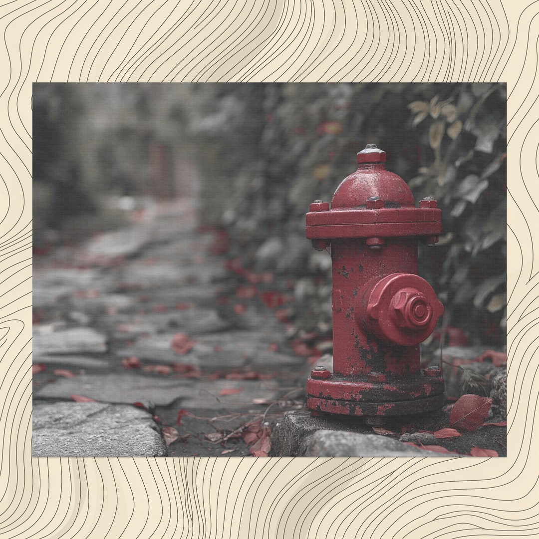 Fire Hydrant Canvas Wall Art, Premium Quality Black and White ...