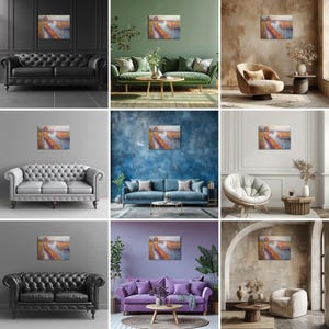 Marsh Canvas Wall Art for Living Room, Abstract Nature Painting With ...