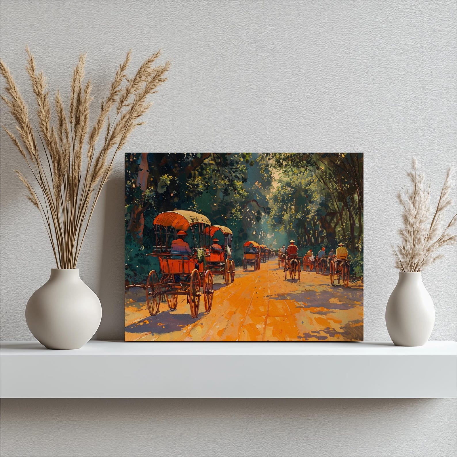 Bangladesh Canvas Wall Art, Traditional Rickshaw and New Year ...