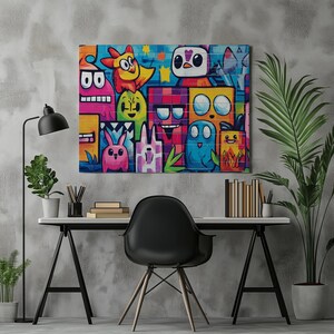 Cartoon Characters Street Art Graffiti Mural Painting Canvas Painting ...