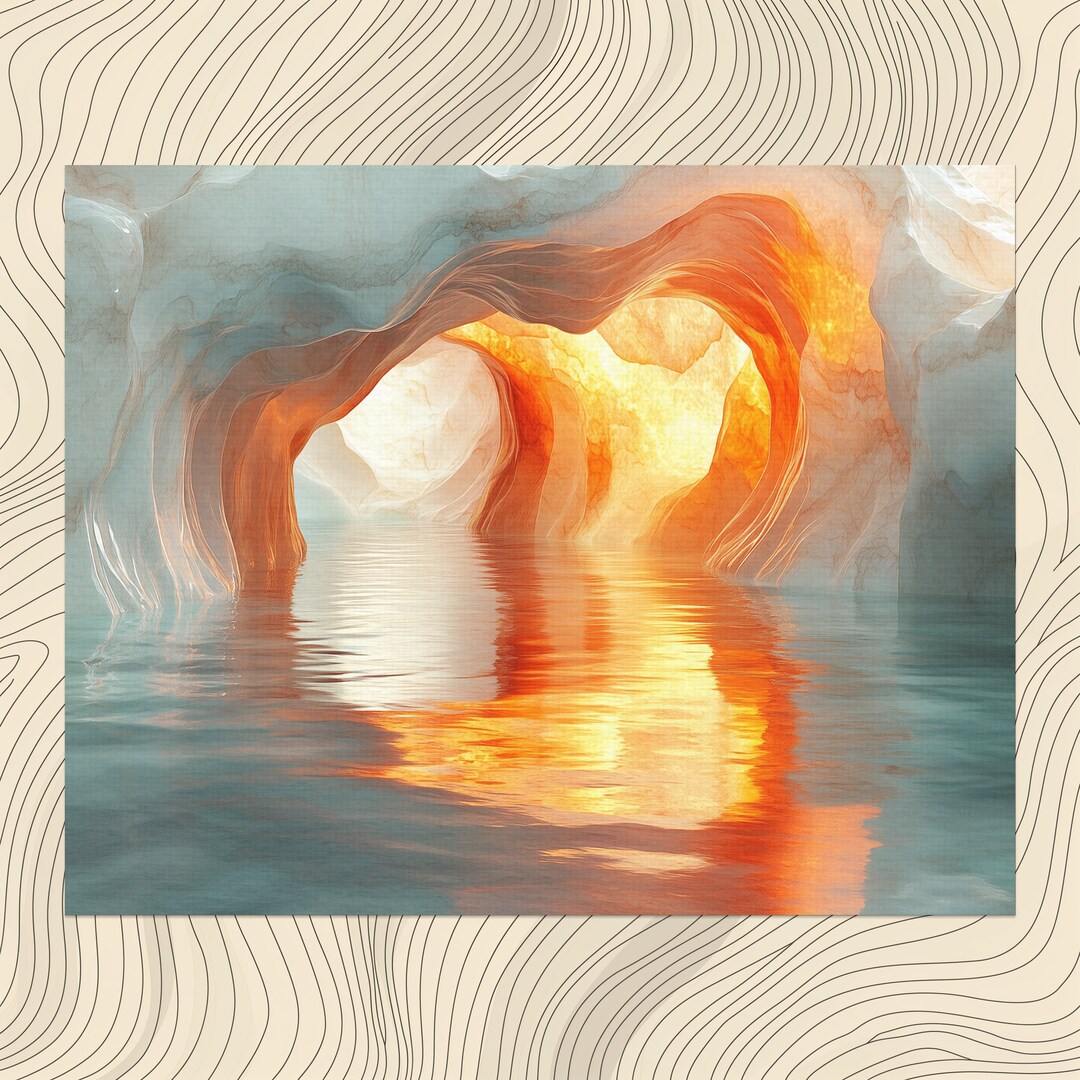 Glowing Mirage Canvas Wall Art, Abstract Silky Surface Decor, Mystical ...