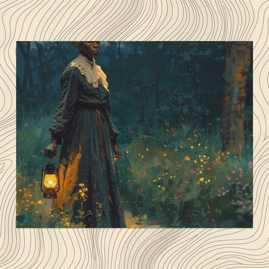 Harriet Tubman Canvas Wall Art, Path Woods Lantern Simple 19th Century ...