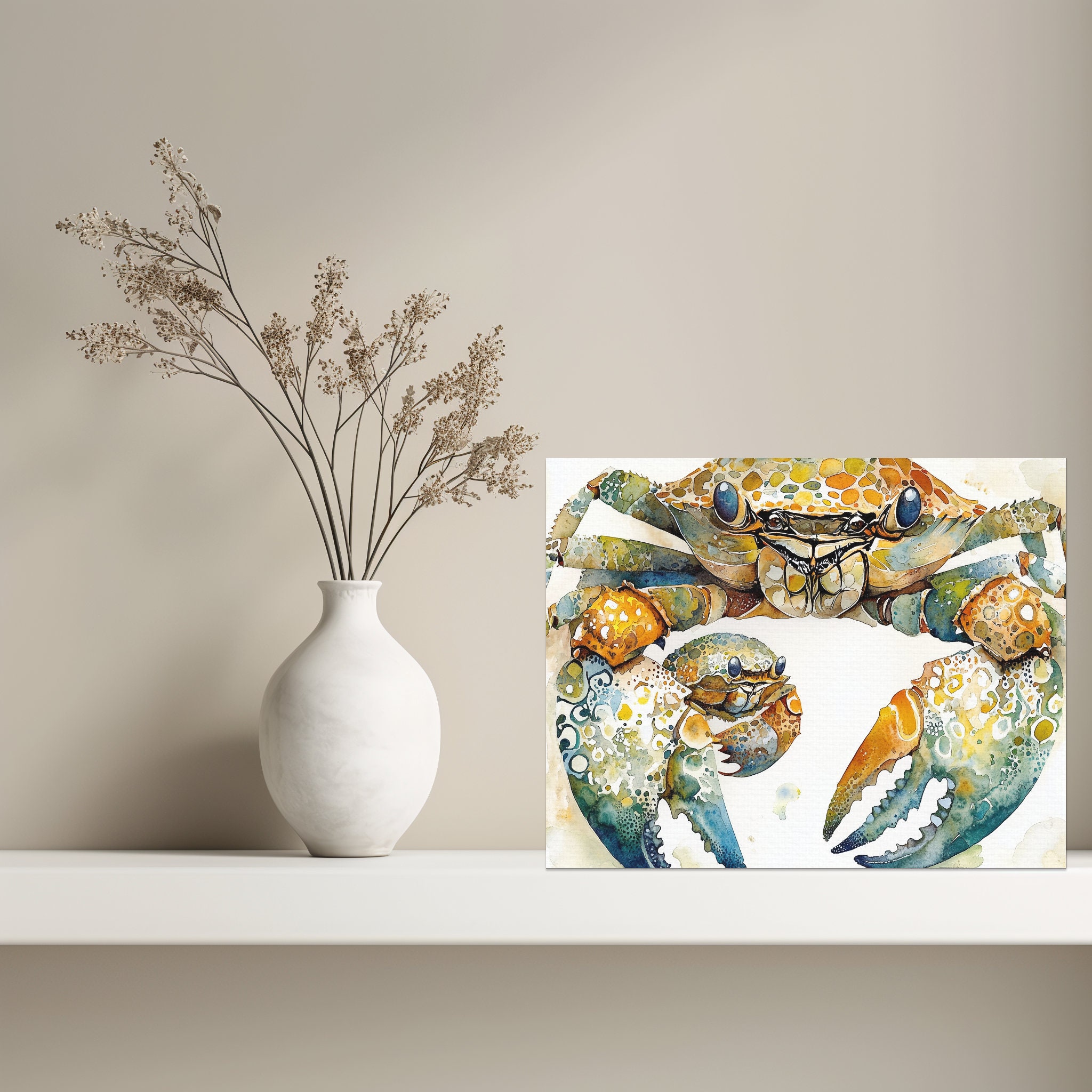 Crab Canvas Wall Art Majestic Ocean Marine Life Artwork Baby Gift ...