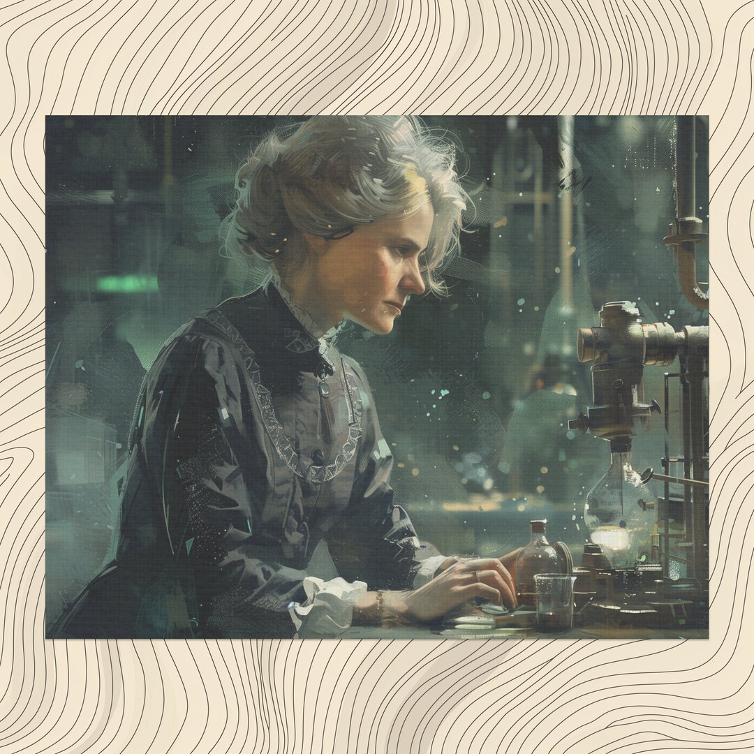 Marie Curie Canvas Wall Art, Historical Woman Scientist Portrait ...