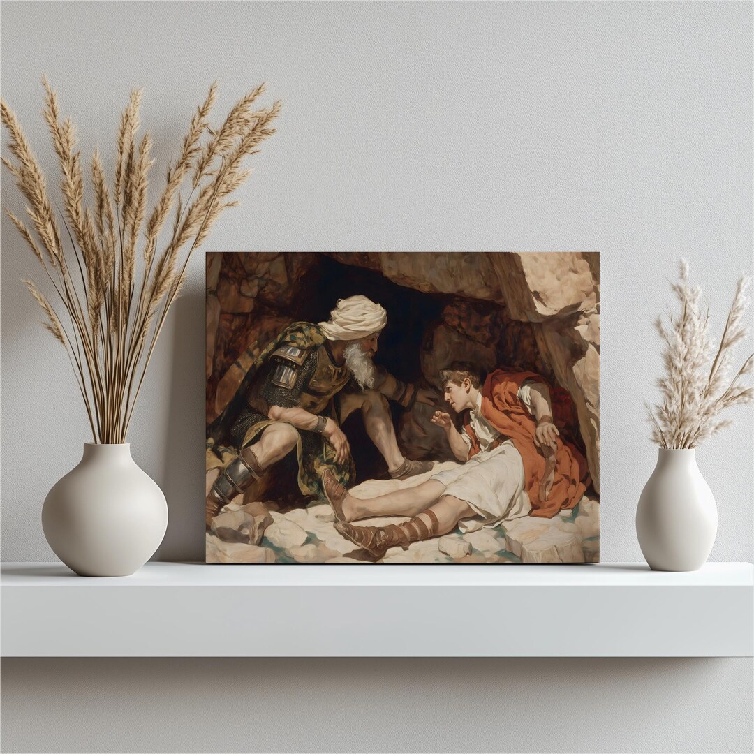 David and Goliath Canvas Wall Art - Old Testament Bible Story Ancient ...