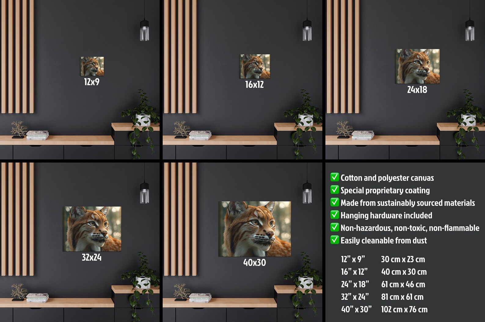 Lynx Canvas Wall Art, Stunning Nature Art Piece, Realistic Lynx Face ...