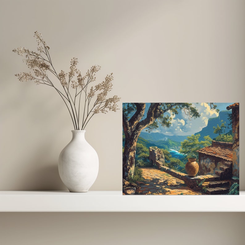 Honduras Canvas Wall Art Nostalgic Copan Ruins Detailed Oil Paint Lenca ...