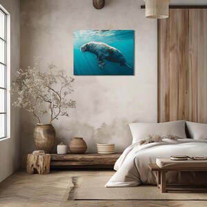 Walrus Canvas Wall Art, Underwater Animal Decor, Sea Life, Marine ...