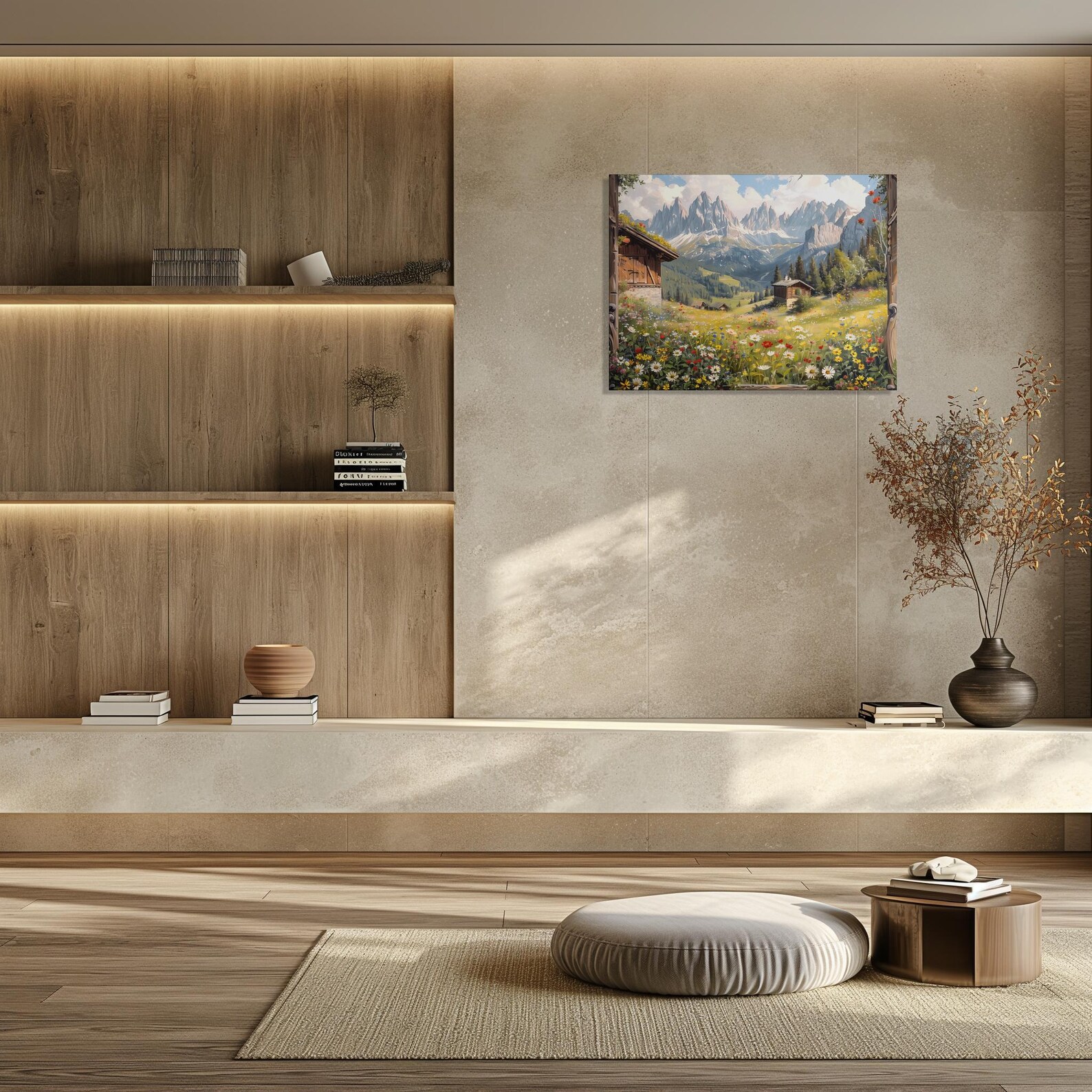 Dolomites Canvas Wall Art Italy Landscape Beautiful Meadows Traditional ...