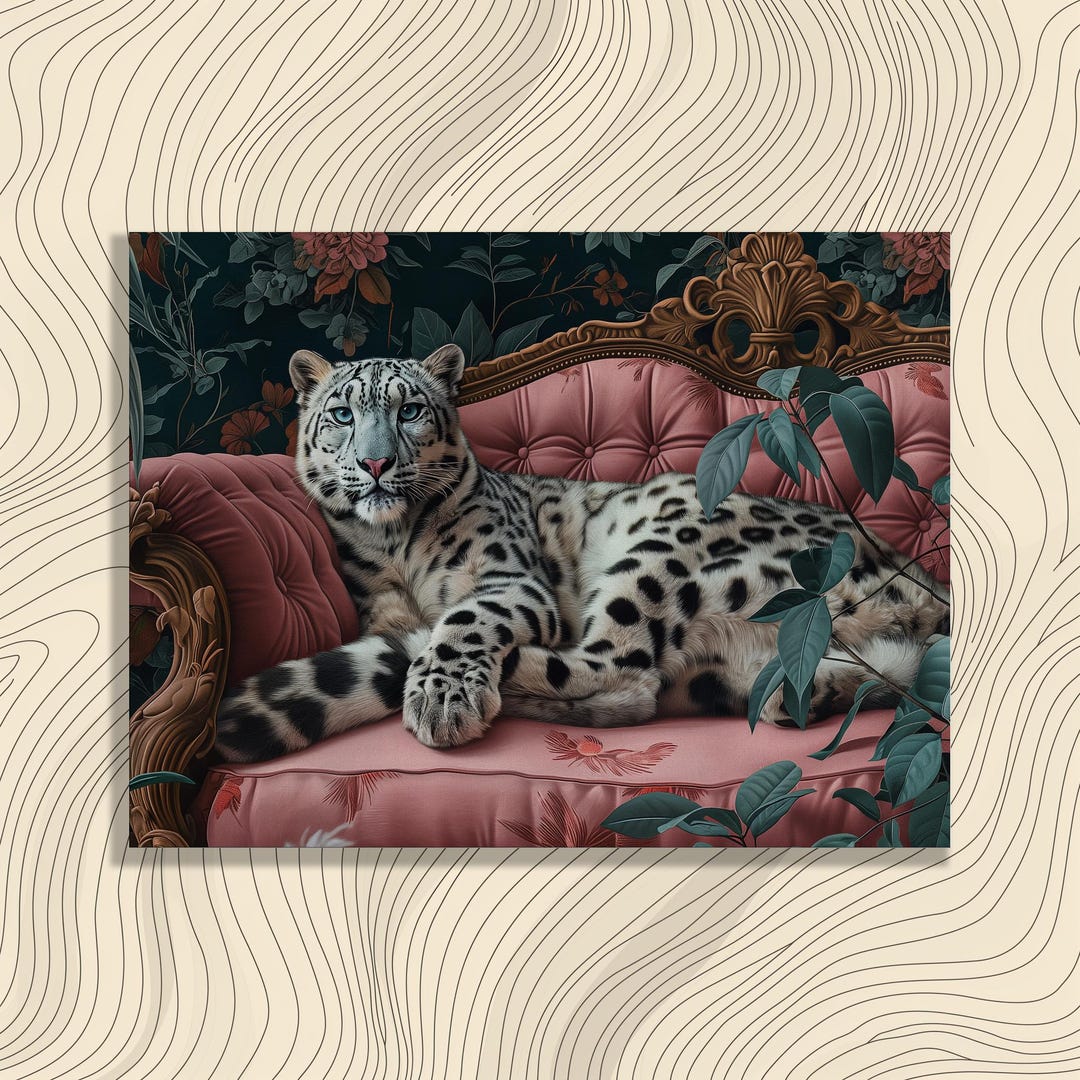 Snow Leopard Canvas Wall Art, Stunning Animal Print, Wildlife Decor ...