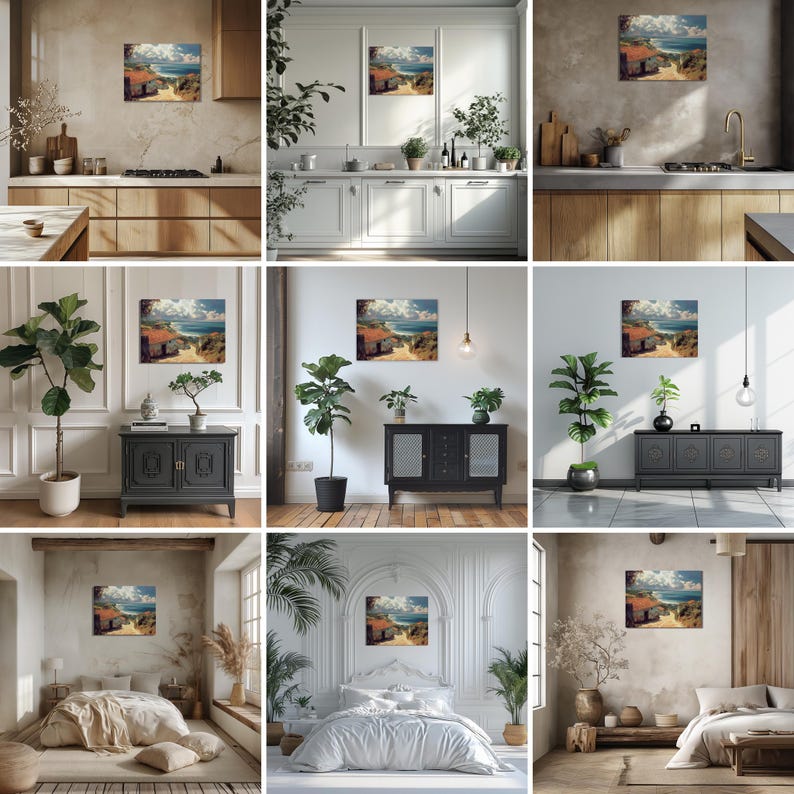 Portugal Canvas Wall Art: Beautiful European Landscape Vibrant and Grey ...