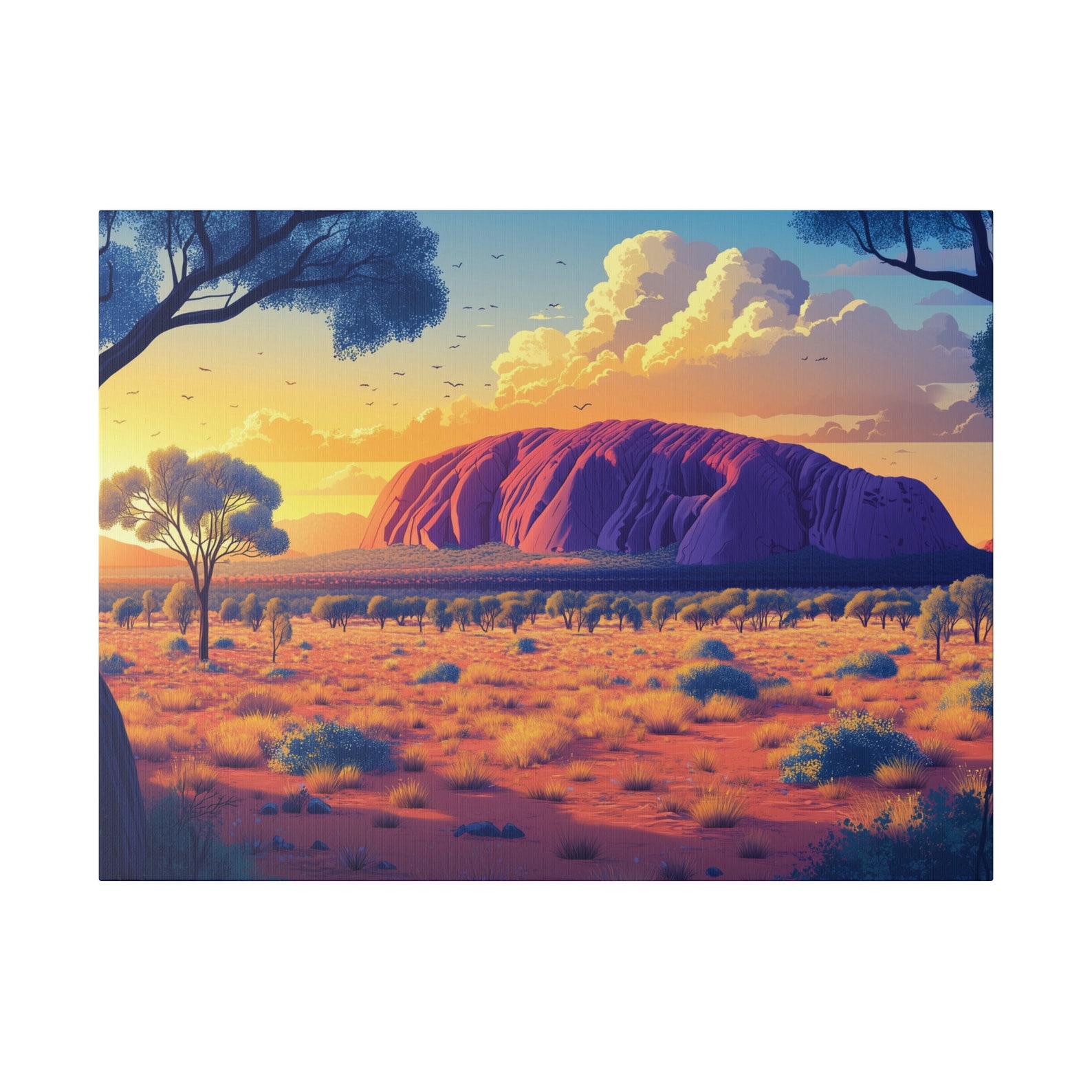 Australian Outback Canvas Wall Art, Red Rock Formations Eucalyptus ...