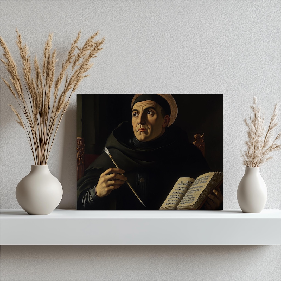 Saint Thomas Aquinas Monk Scholar Religious Wall Art Christian Art Wall ...