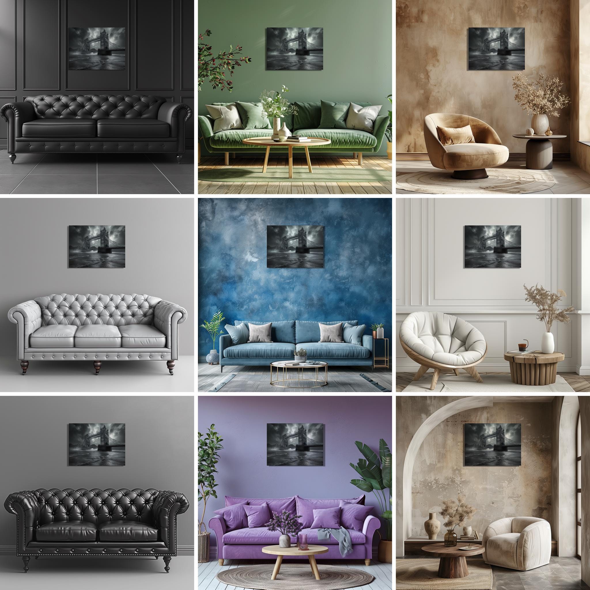Stunning Tower Bridge Canvas Wall Art, Beautiful Vintage Design for ...