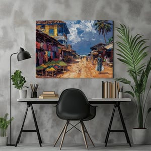 Ghana Canvas Wall Art, High Detail Oil Painting Decor, Kente Cloth ...