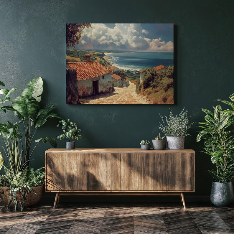 Portugal Canvas Wall Art: Beautiful European Landscape Vibrant and Grey ...