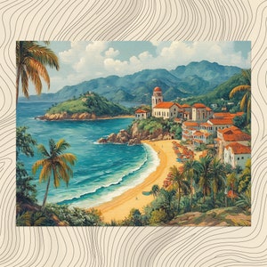 Trinidad and Tobago Canvas Wall Art, Maracas Bay Vibrant Beaches Food ...