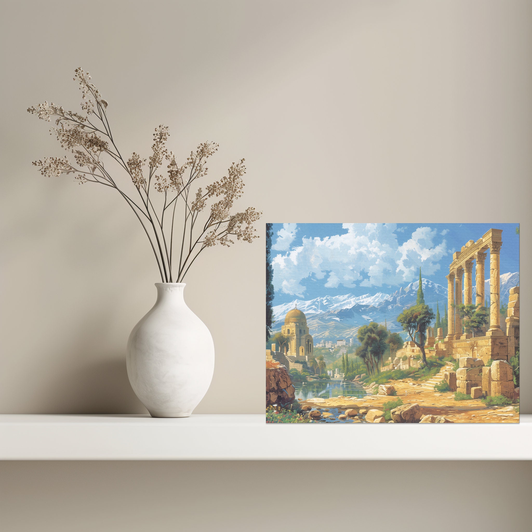 Lebanon Canvas Wall Art Nostalgic, Detailed Artwork, Cinematic, Ancient ...