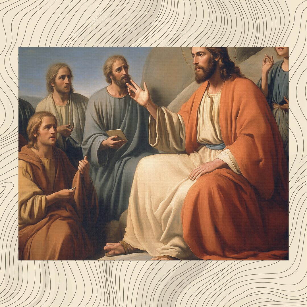 Jesus Canvas Wall Art Sermon on the Mount, Inspirational Christian ...