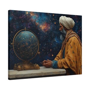 Al Biruni Canvas Wall Art, Islamic Star Gazing Art Print for Home Decor ...