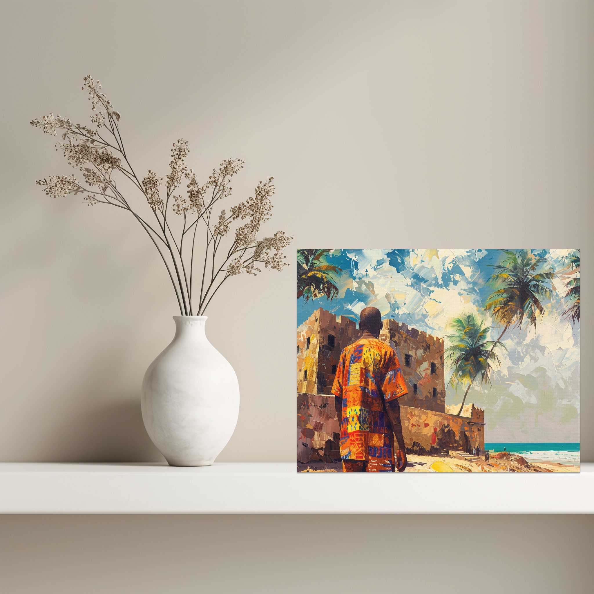 Ghana Canvas Wall Art Majestic Landscape and Traditional Elements ...