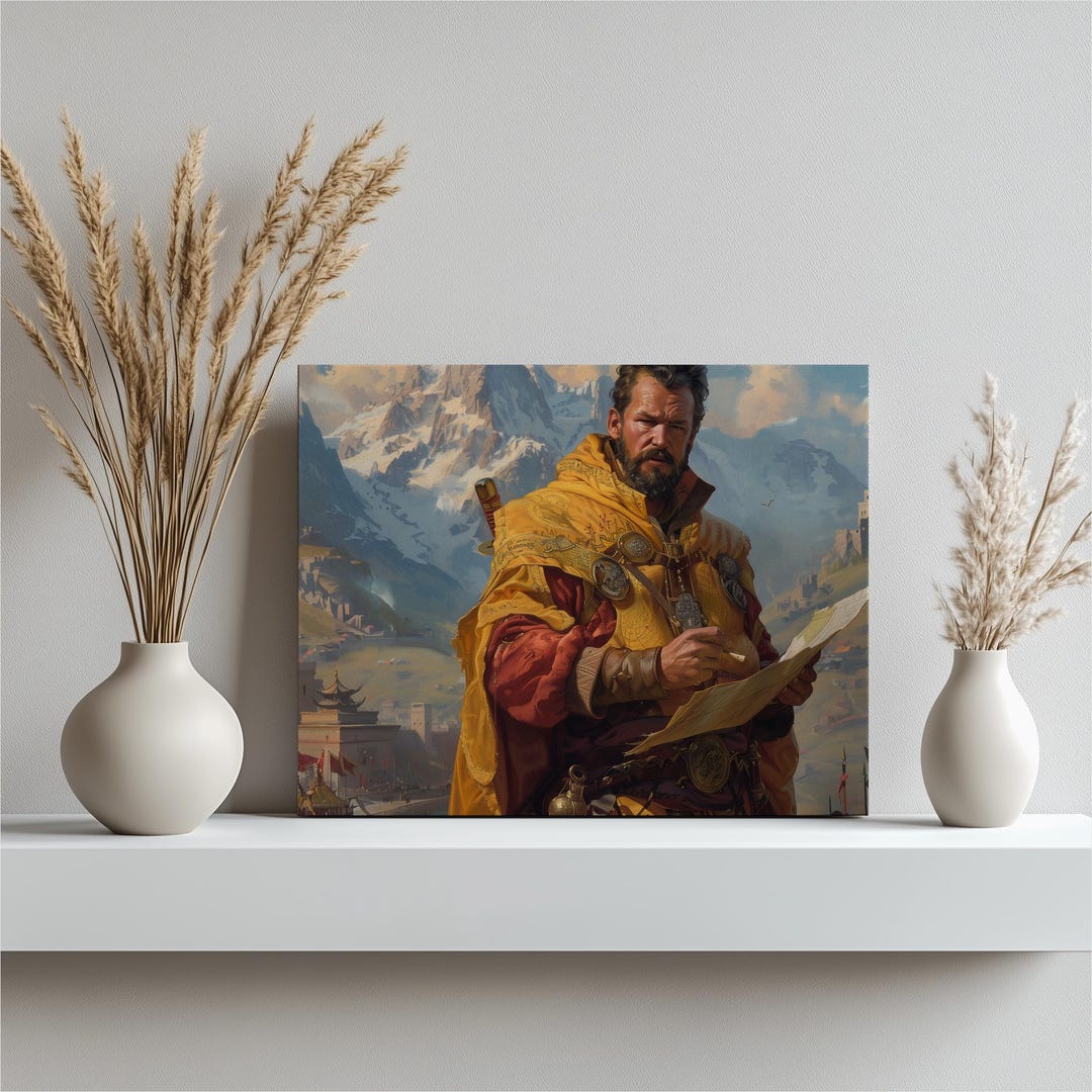 Marco Polo Canvas Wall Art, Medieval Explorer Artwork Home Decor Travel ...