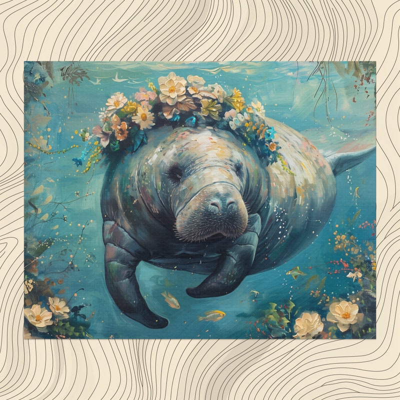 Manatee Art - Etsy