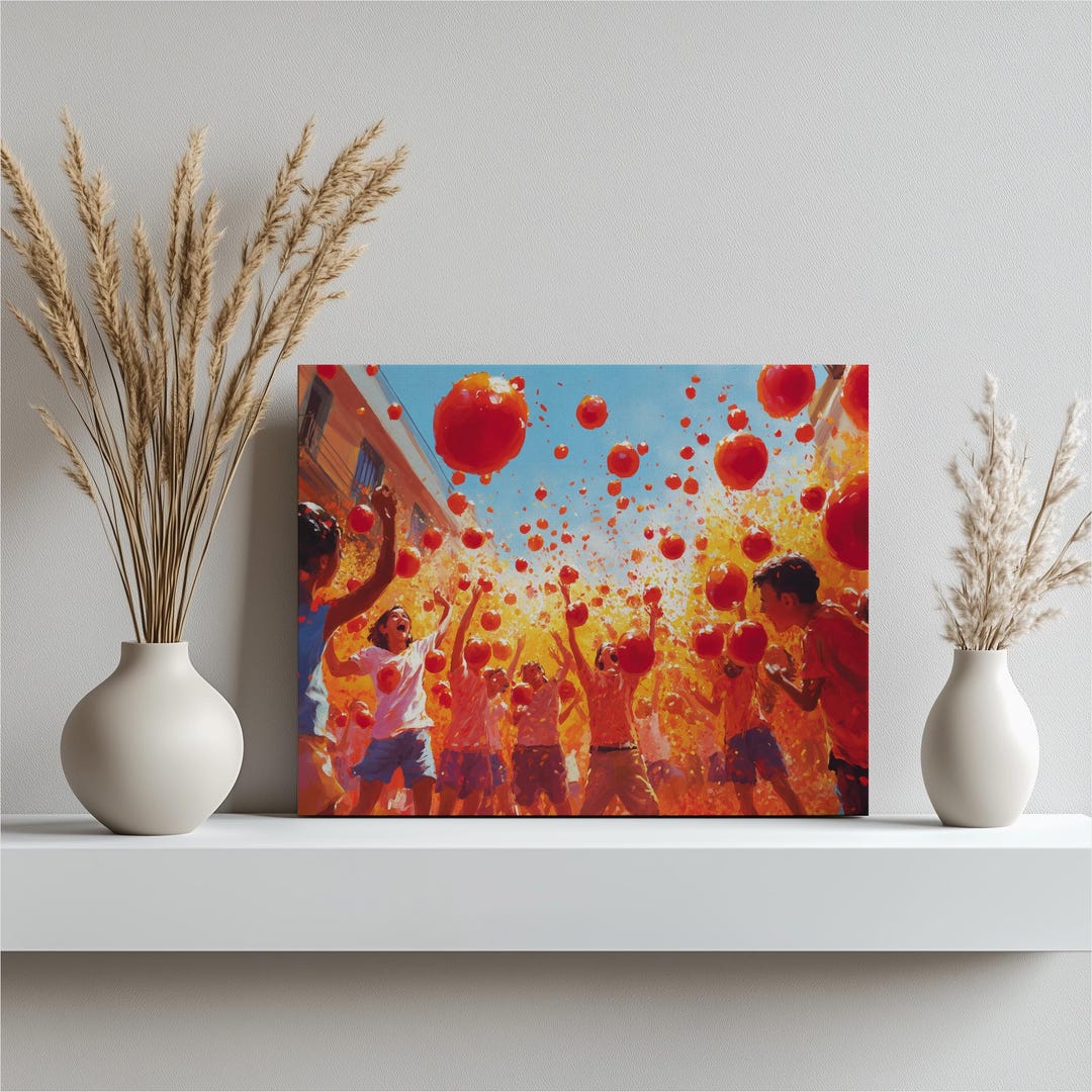 Vibrant Color Tomatina Festival Spain Festival Tomato Throwing Food ...