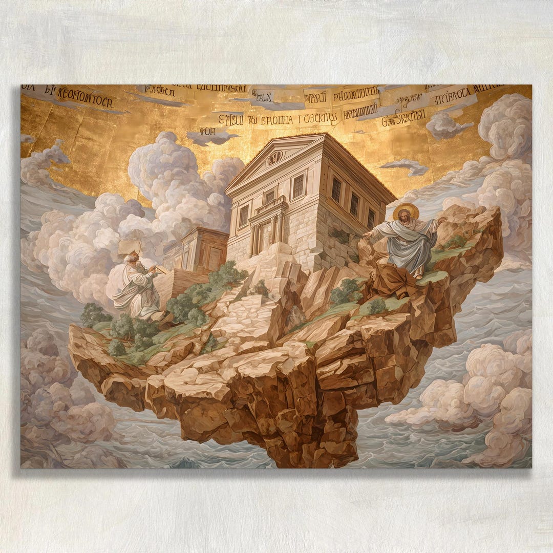 Jesus Parable Canvas Wall Art – Classic Gold Religious Painting of ...
