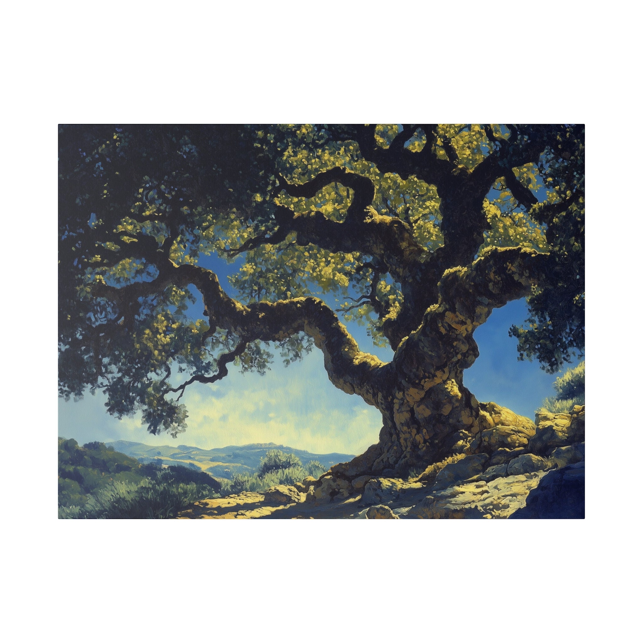 Cork Oak Trees Canvas Wall Art, Stunning Portugal Landscape Painting ...