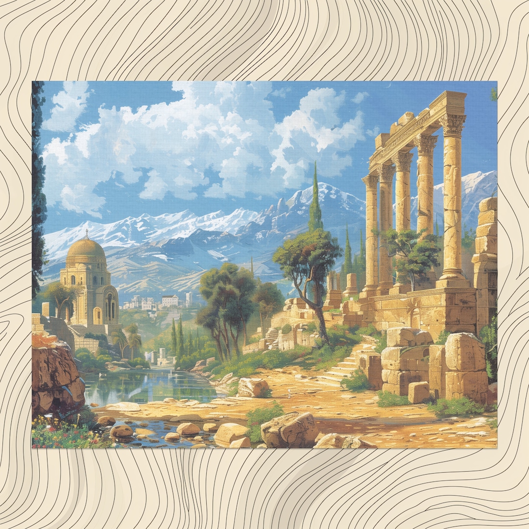 Lebanon Canvas Wall Art Nostalgic, Detailed Artwork, Cinematic, Ancient ...