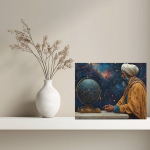 Al Biruni Canvas Wall Art, Islamic Star Gazing Art Print for Home Decor ...