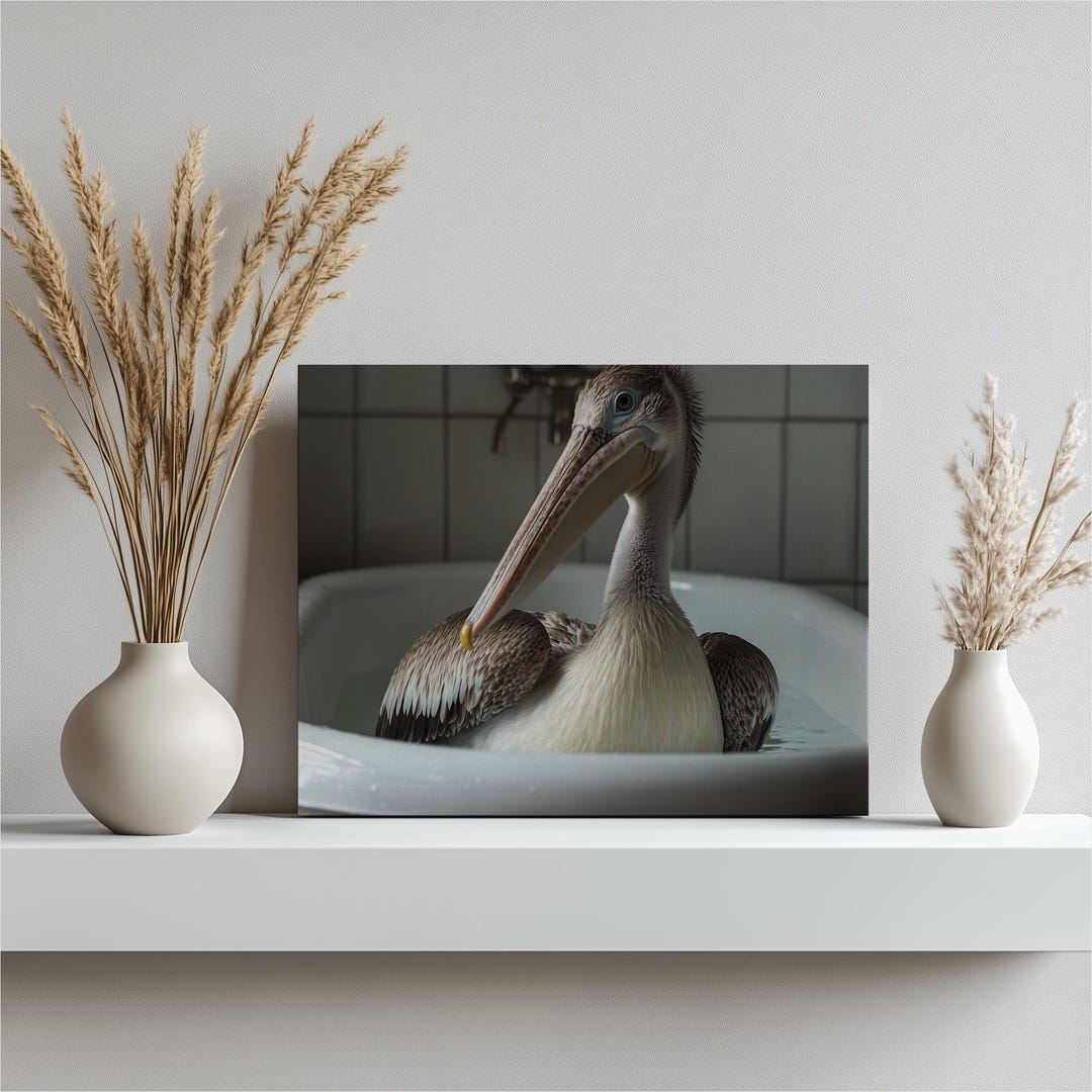 Pelican Wall Art, Pelican Art, Pelican Painting, Bird Art, Modern Art ...