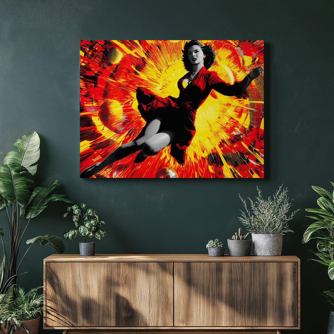 Superhero Energy Burst Canvas Wall Art – Colorful Comic Book Style ...