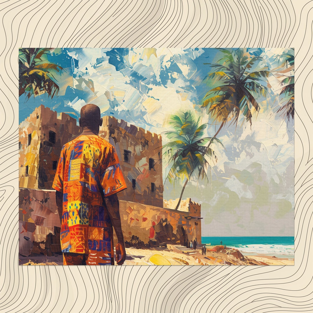 Ghana Canvas Wall Art Majestic Landscape and Traditional Elements ...