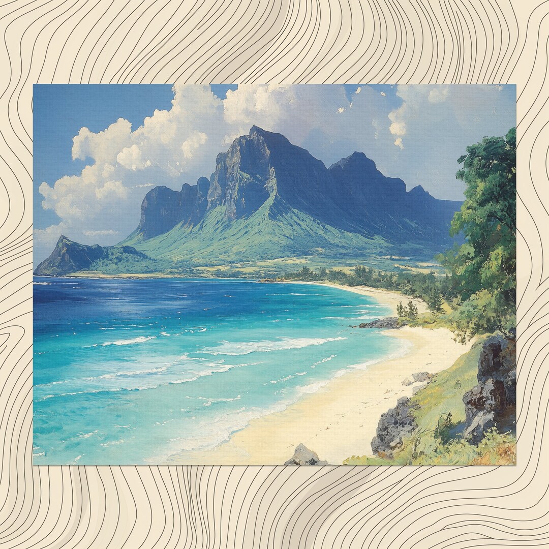 Mauritius Canvas Wall Art Stunning Coastal Decor Turquoise Waters ...