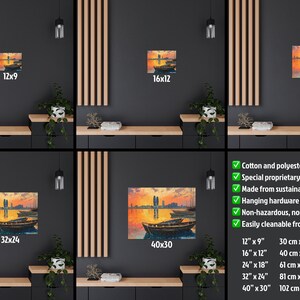 Bahrain Canvas Wall Art Pearl Diving Boats Manama Scene Sunset Colors ...