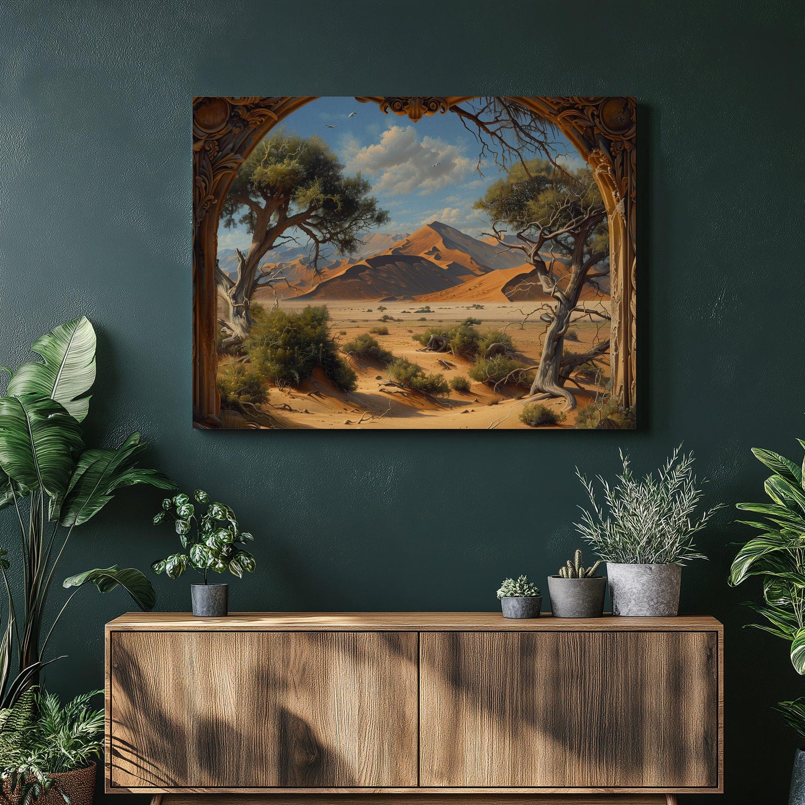 Namibia Canvas Wall Art, Namib Desert Painting With Unique Wildlife ...