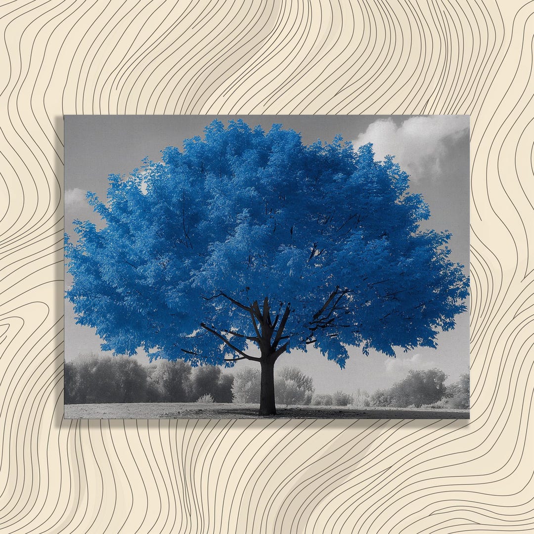 Poplar Tree Canvas Wall Art, Stunning Park Scenery With Vibrant Blue ...